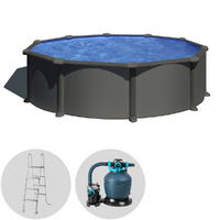 GRE Anthracite Rundpool Ø 350 x 132 cm im Angebot | Agrieuro